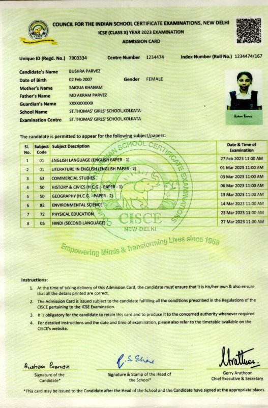 Loreto College Application Form For Admission 2023-2024