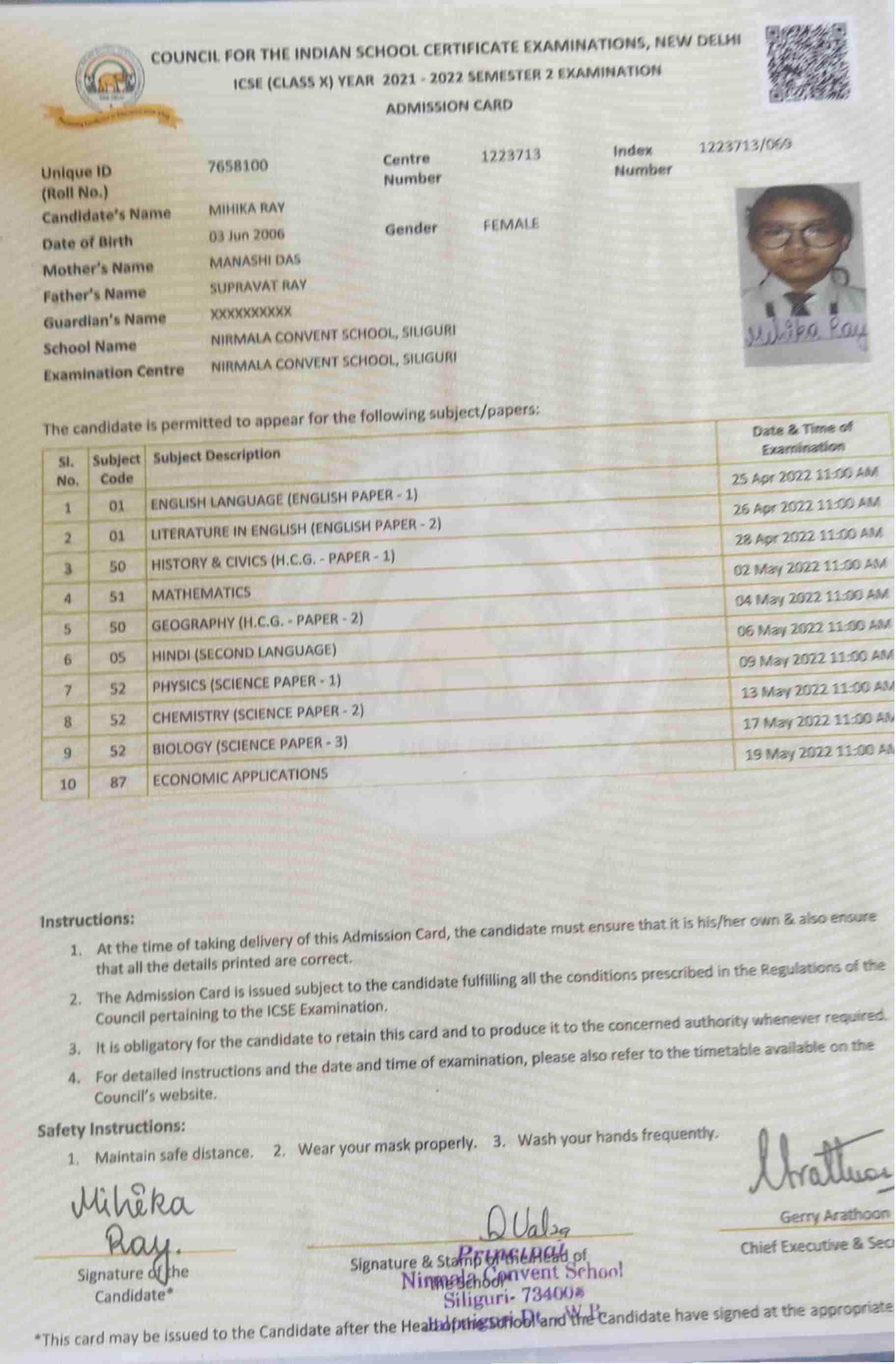 Loreto College Application Form For Admission 2023-2024