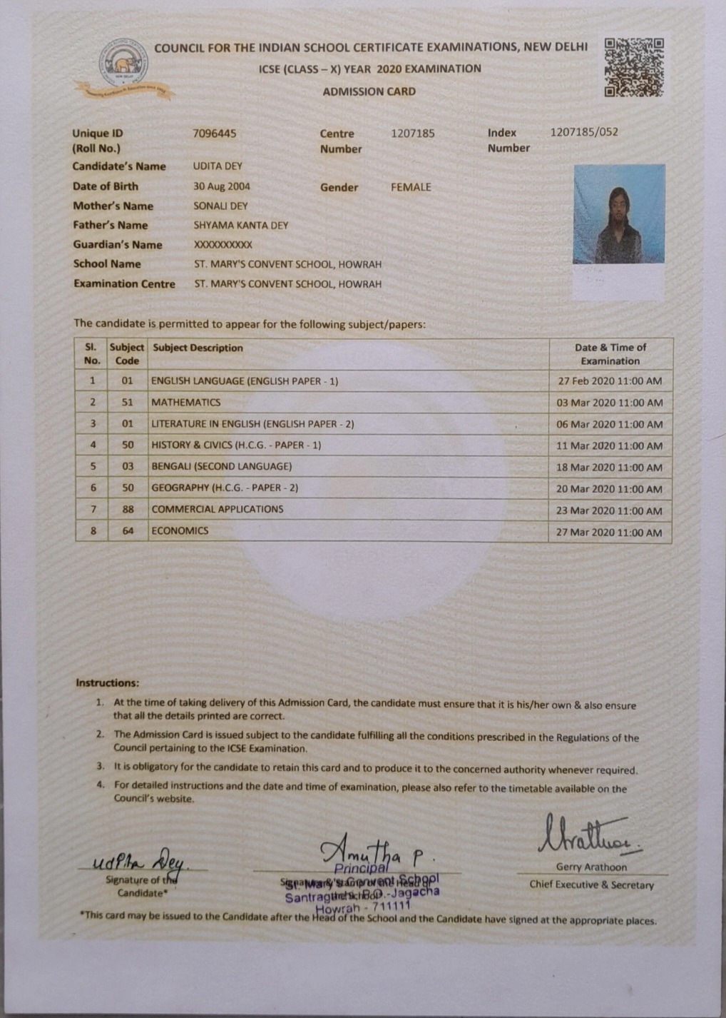 Loreto College M.A in English Admission Form 2025 - 2027